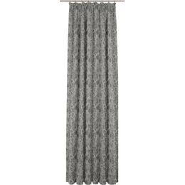 Vorhang Adam, B:145cm H:145cm, schwarz, Jacquard, Baumwolle (Bio-Baumwolle), Wohnzimmer, Gardinen, "Flower Cuv&eacute;e", aus 100% Bio-Baumwolle