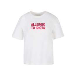MISS TEE Damen T-Shirt "Miss Tee Allergic To Idiots Tee", wei&szlig;, Gr. S, bedruckt, 100% Baumwolle, Shirts