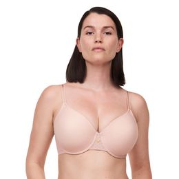 Chantelle Damen T-Shirt-BH "NORAH CHIC", Gr. 80, rosa, Obermaterial: 77% Polyamid, 23% Elasthan, BHs, T&uuml;ll, blickdichtes Gewebe