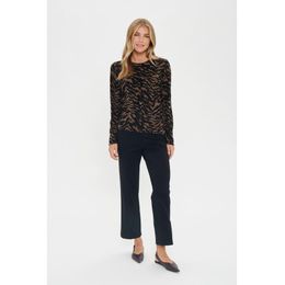 Saint Tropez Strickjacke ZhilaSZ Gerade Passform in Black Shifted Strokes | Gr.: S