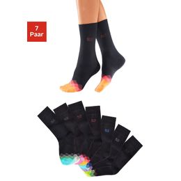 H.I.S. H.I.S M&auml;dchen Socken "Lustige Kinder Damen Socken Atmungsaktive Baumwolle", Gr. 35, schwarz, Baumwolle, Baumwollmischung, Elasthan, Polyamid,