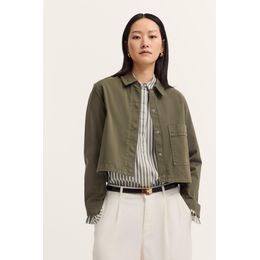 Bugatti Damen Jeansjacke "Hemdkragen", gr&uuml;n, Gr. 38, unifarben, 98% Baumwolle, 2% Elasthan, Jacken, mit verdeckter Knopfleiste