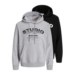 Jack & Jones Jack & Jones 2er-Pack Kapuzenpullover in Light Grey Melange | Gr.: XS