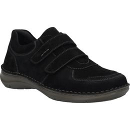 Josef Seibel Herren Klettschuh "New Anvers 16", Gr. 46, schwarz, Leder, Schuhe, Halbschuh mit zwei Klettverschl&uuml;ssen, Weite K (=extraweit)