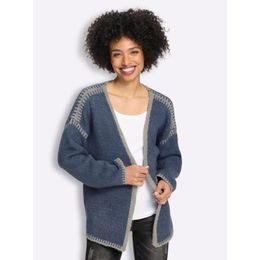 Heine Damen Strickjacke, Blau, Gr. 36/38, Strickjacken, Material: Polyacryl