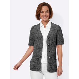 WITT WEIDEN Strickjacke in schwarz-hellgrau-meliert | Gr.: 38