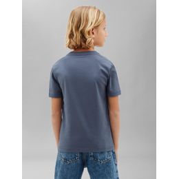 M&auml;dchen T-Shirt "SMALL CHEST INST.LOGO SS T-SHIRT", blau, Gr. 12, Calvin Klein Jeans, unifarben, Single Jersey, Obermaterial: 100% Baumwolle, Shirts,