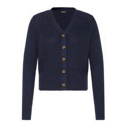 oxmo Damen Strickjacke "Strickjacke OXKanna", blau, Gr. XXL, Obermaterial: 60% Baumwolle CO. 40% Polyacryl PAN., Strickjacken