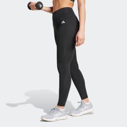 Damen Trainingstights "OPT ESS ST 1/1", schwarz, Gr. S, adidas Performance, Obermaterial: 85% Polyester, 15% Elasthan, Hosen, f&uuml;r Fitness, mit