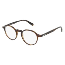 Moncler ML5120 Brille Unisex | Fassung: Vollrand, Rund, Havanna Dunkel