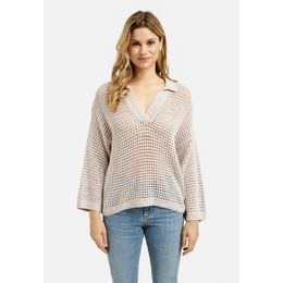 Smith & Soul SMITH & SOUL Damen V-Ausschnitt-Pullover, beige, Gr. XS, unifarben, Strick, Material: 50% Baumwolle, 50% Polyacryl, Pullover