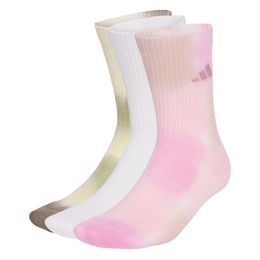 adidas Sportswear Athletic Socks 'Tie-Dye 3 Pairs' male size 28/30 Olive / Pastel green / Rose / White