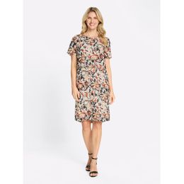 Sieh an! Druck-Kleid in champagner-papaya-bedruckt | Gr.: 40