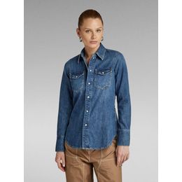 G-Star Raw G-STAR Damen Langarmshirt "Slim Western Hemd", blau, Gr. S, Obermaterial: 100% Baumwolle, Shirts