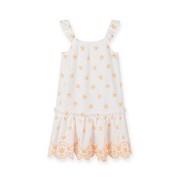 MINOTI Kleid M&auml;dchen Gr&ouml;&szlig;e 80/86 orange / wei&szlig;