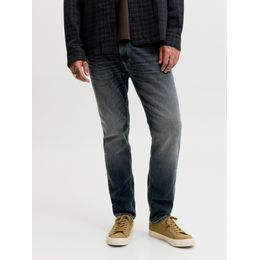 Jack & Jones JACK & JONES Herren Regular-fit-Jeans "JJICLARK JJDUKE JJ 696 NOOS", blau, Gr. 34, Abriebeffekte, Denim/Jeans, Obermaterial: 98% Baumwolle, 2%