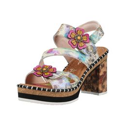 Laura Vita Damen High-Heel-Sandalette "Laura Vita Sandalen Leder", Gr. 39, bunt, Leder, Schuhe