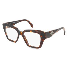 Prada PR09ZV Brille Damen | Fassung: Vollrand, Quadratisch, Braun Gelb