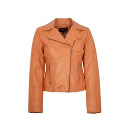 Jilani Bikerlederjacke Lammnappa in K&uuml;rbisorange | Gr.: 44
