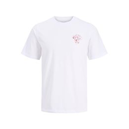 Jack & Jones Jack & Jones T-Shirt 'JJBrewy' Herren Gr&ouml;&szlig;e XL feuerrot / wei&szlig;