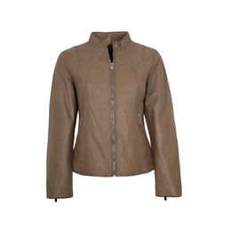 Jilani Lederjacke Lammnappa in Graubraun | Gr.: 40