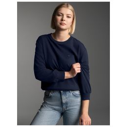 TRIGEMA Damen Sweatshirt "TRIGEMA D&uuml;nnes Sweatshirt", blau, Basic, Gr. M, Sweatware, 50% Baumwolle, 50% Polyester, Sweatshirts