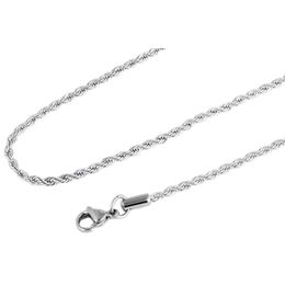 Adelia&acute;s ADELIA ́S Damen Kette ohne Anh&auml;nger "Damen Edelstahl Kordelkette Halskette", 80, Edelstahl, silber, Edelstahl, Halsketten