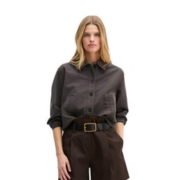Marc O'Polo MARC O'POLO Damen Hemdjacke, braun, Gr. 38, Twill, Obermaterial: 54% Baumwolle, 23% Leinen, 23% Lyocell, Jacken, A-Shape aus Organic