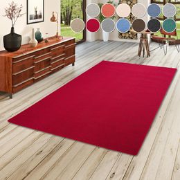 Teppich OTTO HOME, B:200cm H:5mm L:300cm, rot, Kunstfaser, Wohnzimmer, Teppiche, "Fortis, Schlinge, Made in Netherlands", Uni Farben, gekettelt, auch