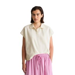 Marc O'Polo Damen Poloshirt "aus Interlock-Jersey", beige, Gr. S, MARC O'POLO DENIM, unifarben, Obermaterial: 96% Baumwolle, 4% Elasthan, Shirts