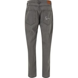 Karl Kani Herren Bequeme Jeans "Karl Kani Herren KK Small Signature Tapered Five Pocket Denim", grau, Gr. 28, unifarben, 100% Baumwolle, Jeans