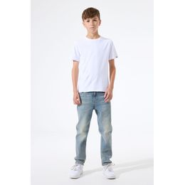 Garcia Jungen Dad-Jeans "Dalino", blau, Gr. 170, Denim/Jeans, Obermaterial: 99% Baumwolle, 1% Elasthan, Jeans, for Boys, mit Destroyed Effekten
