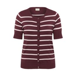 Kaffe CURVE Knit Cardigan 'KClizzy' female size M Bordeaux / White