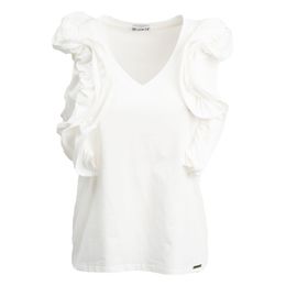 Influencer T-shirt 'Flounce' Damen Gr&ouml;&szlig;e L wei&szlig;