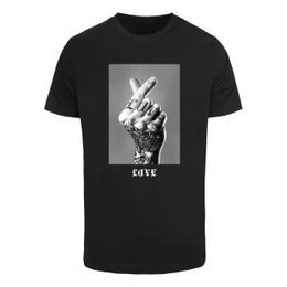 MisterTee Herren T-Shirt "MisterTee Tattoed Love Sign Tee", schwarz, Gr. XS, bedruckt, 100% Baumwolle, Shirts
