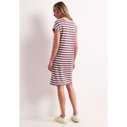 Street One Damen Jerseykleidschwarz clouded blush, Gr. 46, gestreift, Jersey, 73% Viskose, 24% Polyester, 3% Elasthan, Kleider, im Streifendesign