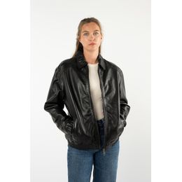 Mauritius Damen Lederjacke "MWAveline OS", schwarz, Gr. L, unifarben, Obermaterial: 100% Schafsleder. Futter: 55% Polyester, 45% Viskose.