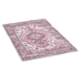 Badematte Tom Tailor HOME, H:7mm, rot, Polyester, Badematten, "Oriental Bath FOUR", Badteppich, Orient-Optik, Vintage Design, waschbar