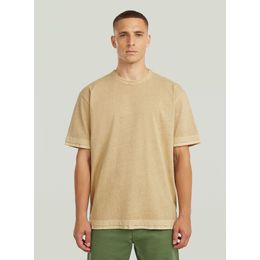 G-Star Raw G-STAR Herren T-Shirt "Washed Distressed Relaxed T-Shirt", beige, Gr. XXS, Obermaterial: 100% Baumwolle, Shirts