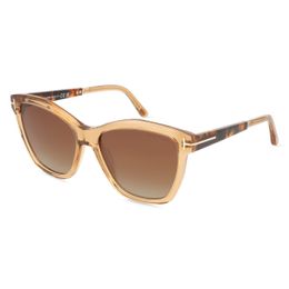 Tom Ford FT1087 LUCIA | Unisex-Sonnenbrille | Fassung: Vollrand, Quadratisch, Acetat, Braun Hell | Glasfarbe: Braun Verlaufend