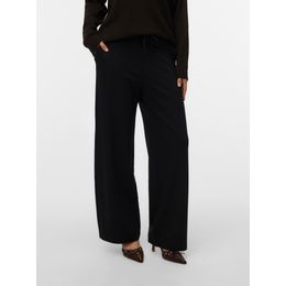 V&eacute;ro Moda VERO MODA Damen Schlupfhose "VMEVA MW WIDE STRING PANT NOOS", schwarz, Gr. XS, unifarben, Obermaterial: 65% Viskose, 30% Polyamid, 5% Elasthan, Hosen