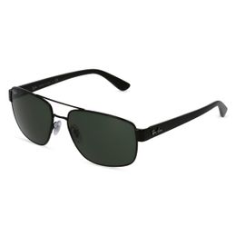 Ray-Ban RB 3663 | Herren-Sonnenbrille | Fassung: Vollrand, Quadratisch, Edelstahl, Schwarz Gl&auml;nzend | Glasfarbe: G15