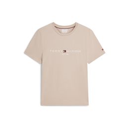 Tommy Hilfiger Shirt 'Logo Embroidery Slim' Herren Gr&ouml;&szlig;e XL beige / wei&szlig;