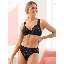 Damen Jazz-Pants Slips, Gr. 382x schwarz, bedruckt, 1x schwarz, 84% Polyamid, 16% Elasthan, Unterhosen