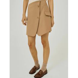 NORR Damen Midirock "NORR Skirt Eluna"warm beige, Gr. 40, Obermaterial: 76% Polyester, 19% Viskose, 5% Elasthan, R&ouml;cke