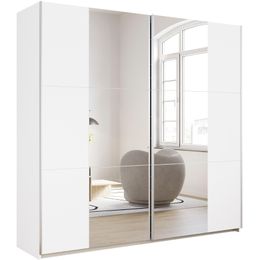 Schwebet&uuml;renschrank Rauch, B:218cm H:210cm T:59cm, wei&szlig;, Holzwerkstoff, Schr&auml;nke, "Kleiderschrank Dreht&uuml;renschrank Schrank Garderobe KRONACH",