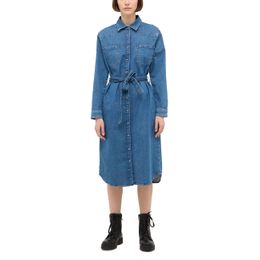 Mustang Damen Maxikleid "Damen Style Camilla Denim Dress"mittelblau, Gr. 42, 98% Baumwolle, 2% Elasthan, Kleider