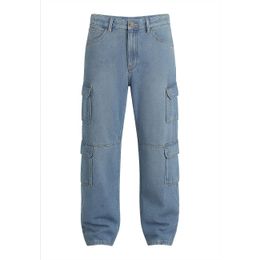 2Y STUDIOS Herren Bequeme Jeans "2Y Studios 2Y Aidan Cargo Baggy Jeans", blau, Gr. 34, unifarben, 100% Baumwolle, Jeans