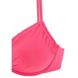 Buffalo Damen B&uuml;gel-Bikini-Top "Happy", rosa, Gr. 36, unifarben, Microfaser, Polyamid, Bikini-Oberteile, seitlich zu raffen