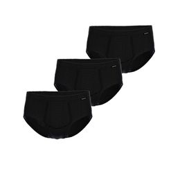 Ammann Herren Slip "3er Pack Slip mit Eingriff Day Classic / Jeans Feinripp", Gr. 8, grau, Obermaterial: 75% Baumwolle CO. 25% Polyester PES.,